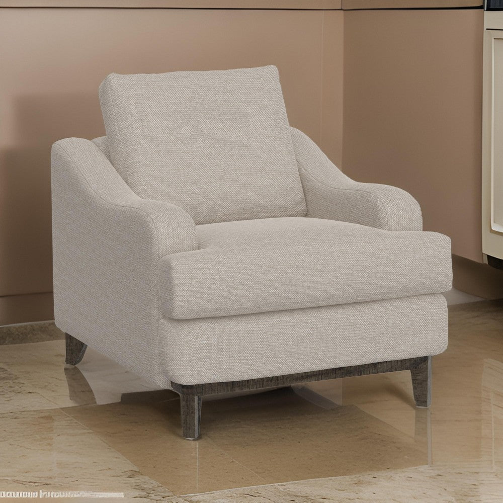 Benzara Alfi Accent Chair, Classic Details, 41 Inch Solid Wood, Beige Polyester -|BM323338 ...