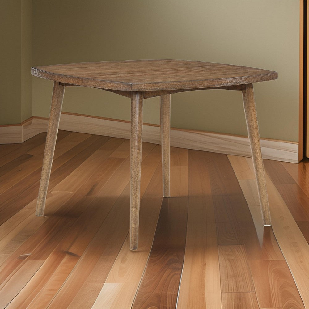 Benjara Summit 40 Inch Dining Table, Square Top, Rounded Edges, Wood ...