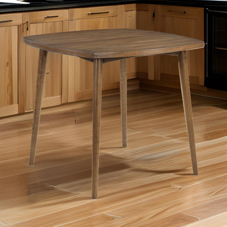 Benjara Summit 40 Inch Counter Height Table, Square Top, Rounded Edges ...