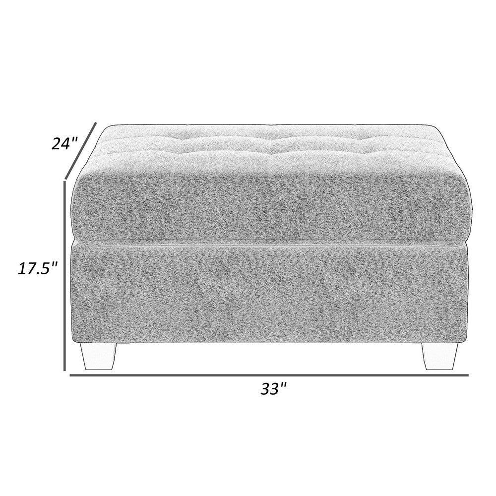 Aston 33 Inch Ottoman Dark Gray Microfiber Interior Storage Solid Wood BM316767