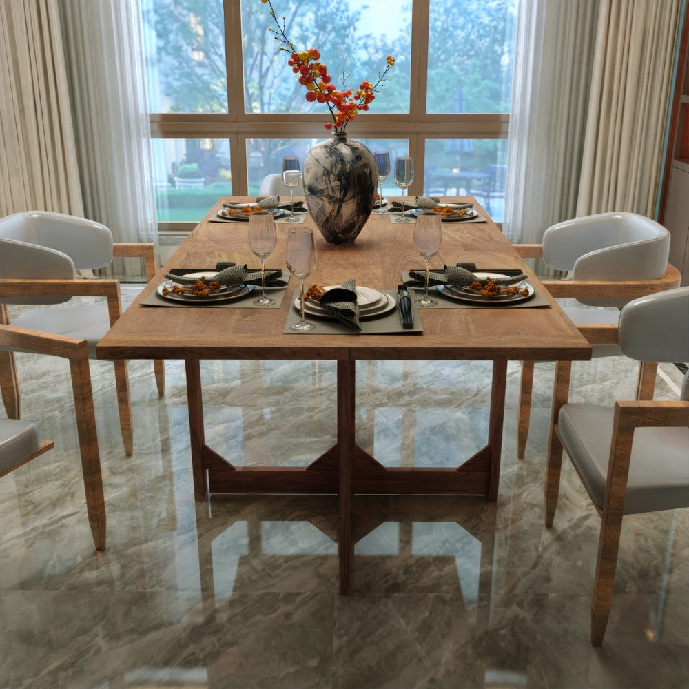 The Urban Port 62 Inch Rectangular Dining Table, Handcrafted Natural ...