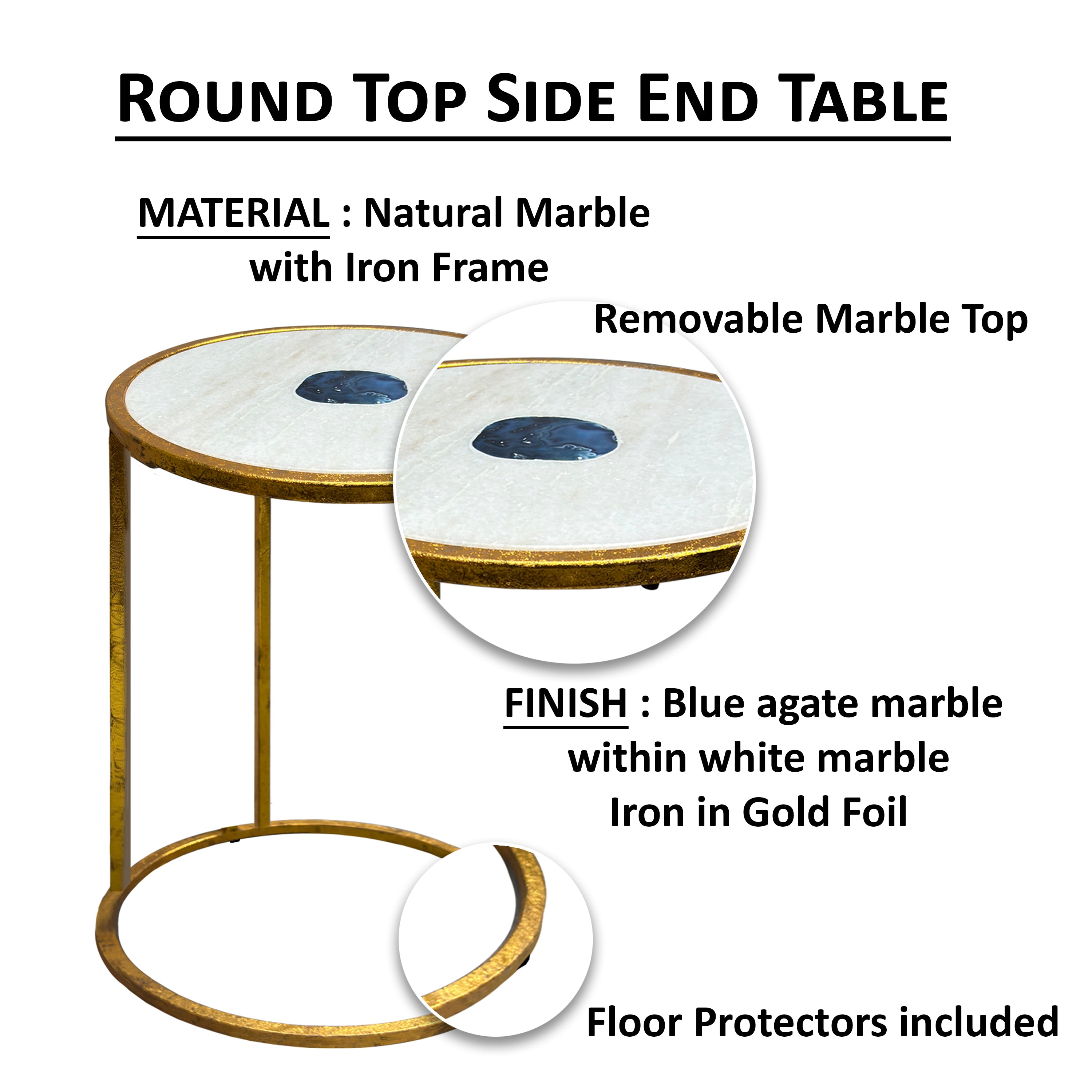 20 inch round marble table top store