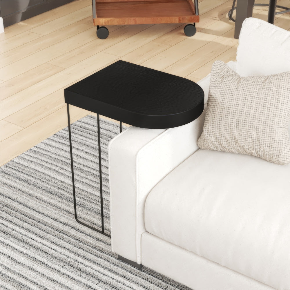 The Urban Port Sleek 25 Inch Modern Side End Table - Semi-Oblong with ...