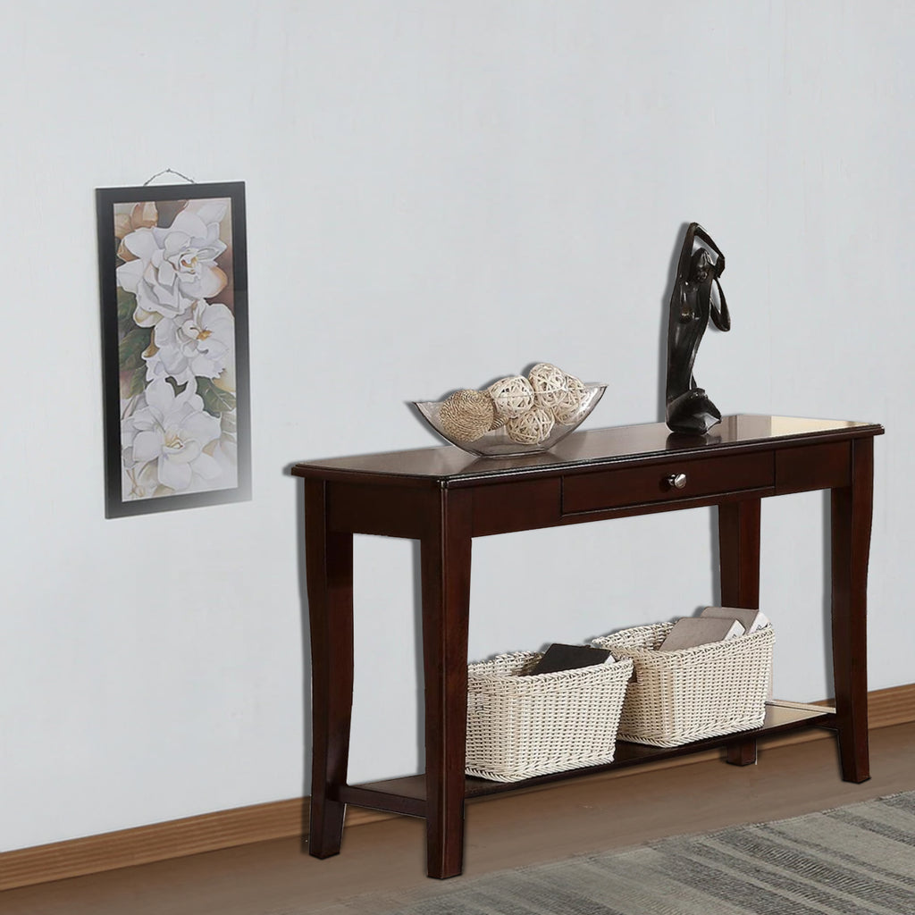 Benzara Wooden Console Table With One Drawers Brown - BM171395 ...