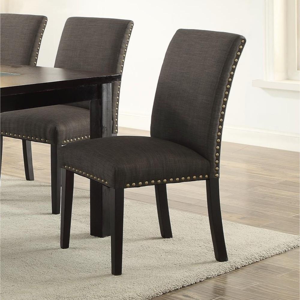 Benzara Set Of Two Wooden Frame Dining Chair, Ash Black - BM171546 ...