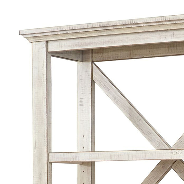 Benjara X Shape Back Bookcase with 3 Open Shelves and 1 Open ...