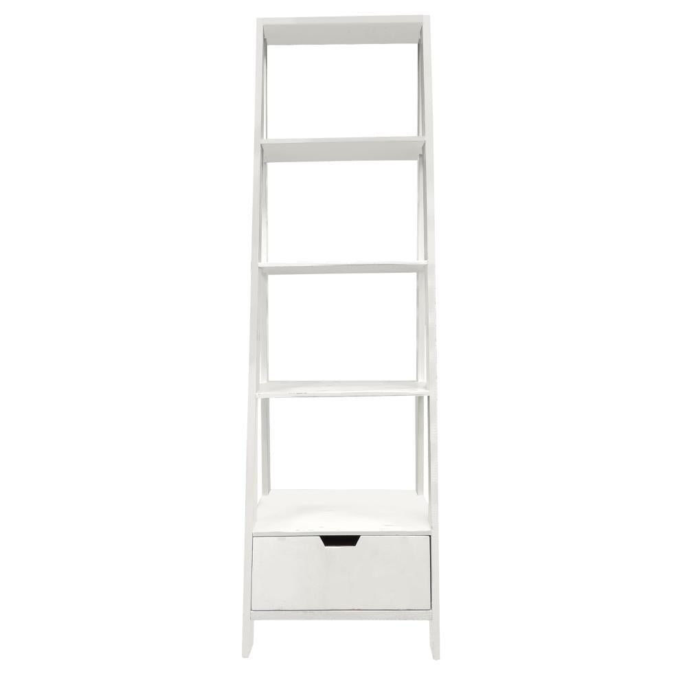 Short white ladder shelf store